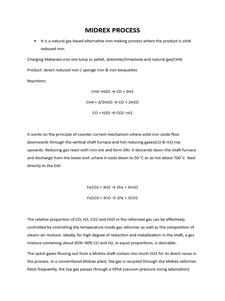 Midrex Process | PDF | Technology & Engineering