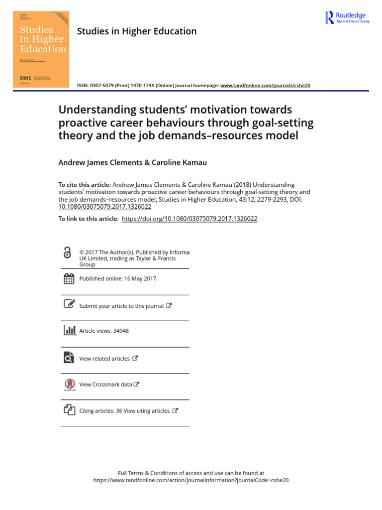 Understanding students motivation towards proactive career behaviours ...