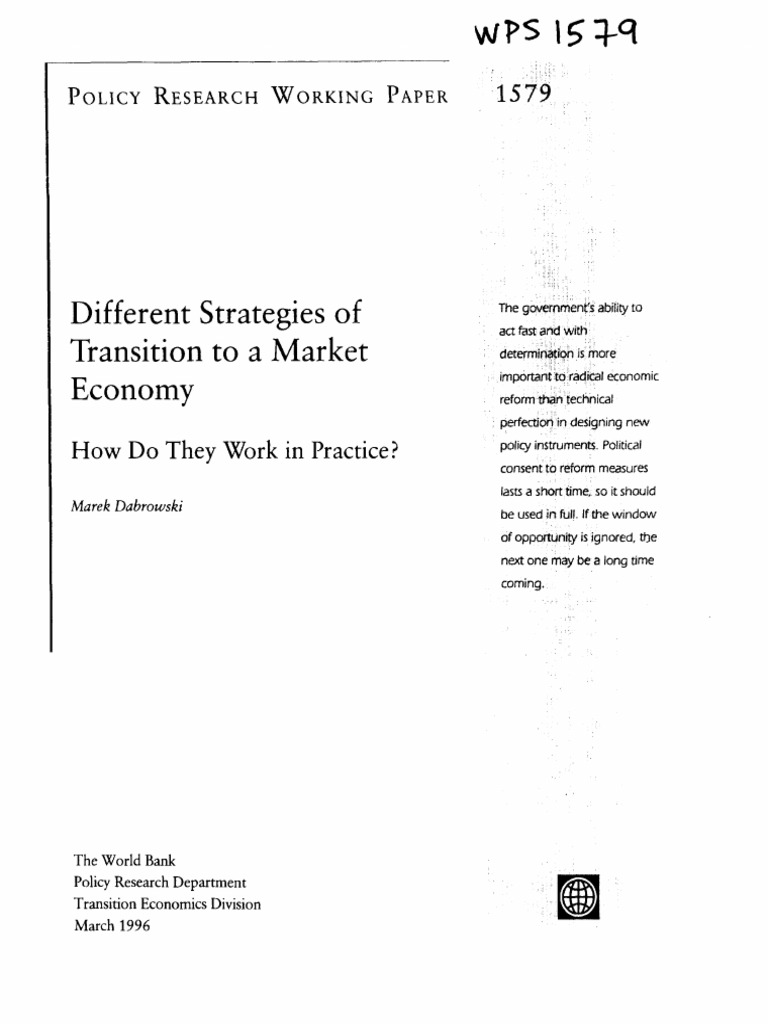 Different Strategies of Transition To A Market Economy | PDF ...