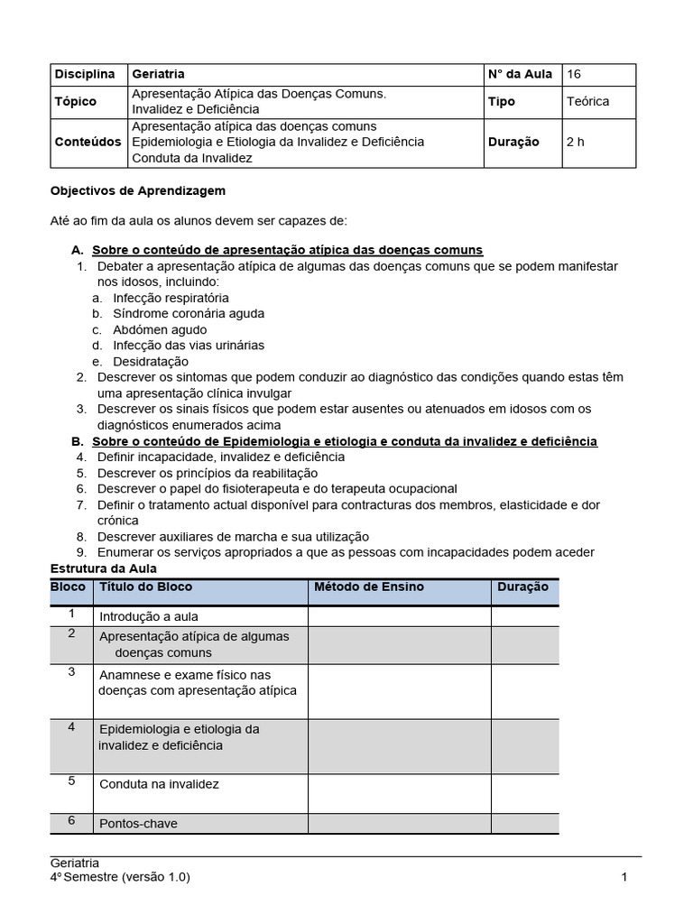Geriat PA16 ApresentAtipicaDoencsComuns Invalidez Epidem Etiol Conduta ...