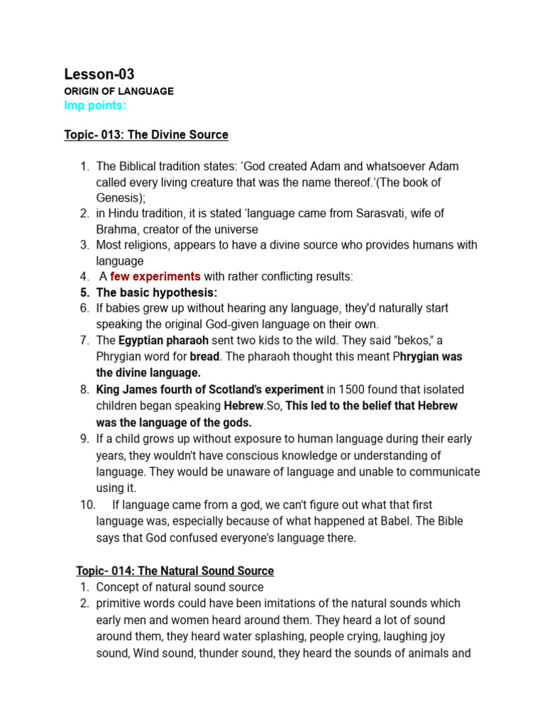 ENG 502 L-3 Imp Points | PDF | Speech | Human