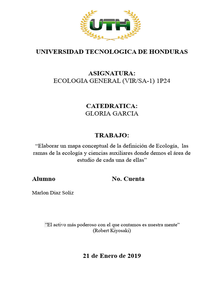 Elaborar un mapa conceptual de la definición de Ecología | Descargar ...
