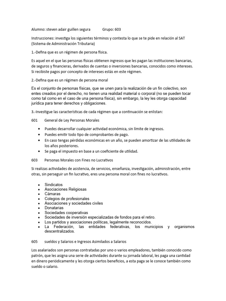 Régimen 603: Sociedades Cooperativas | PDF | Impuesto sobre la renta ...
