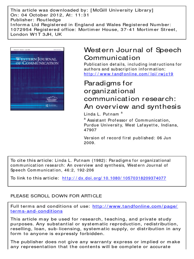 Paradigms For Organizational Communication Download Free Pdf