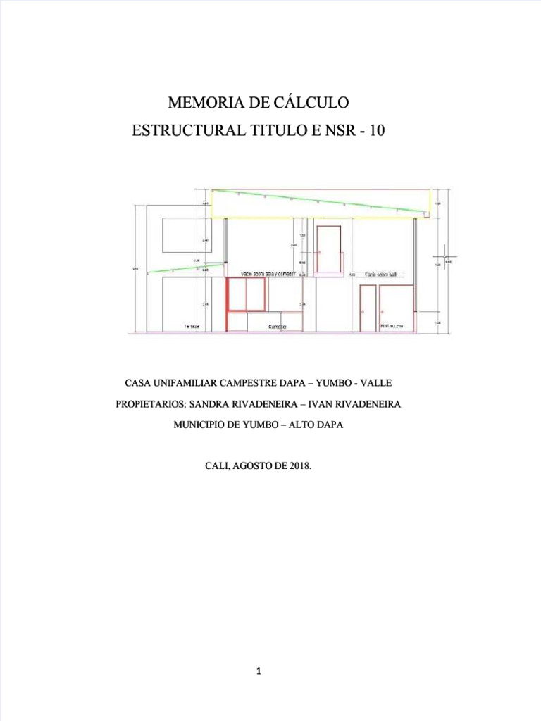 PDF Memoria de Calculo Estructural Titulo e NSR 10 - Compress | PDF