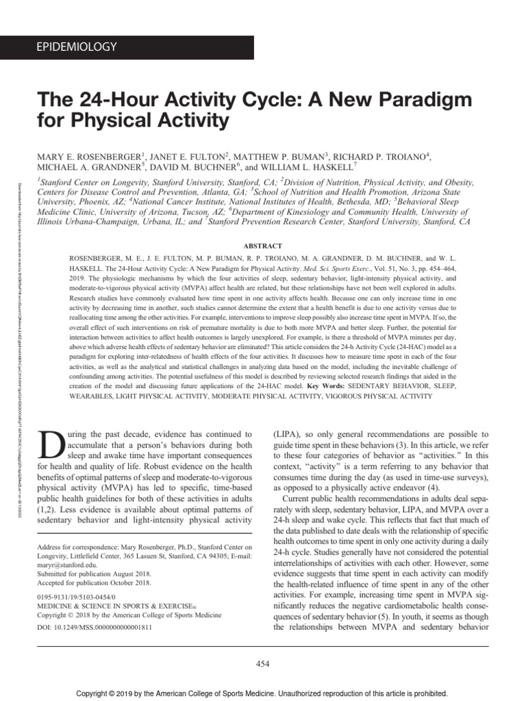 24h de actividad diaria | PDF | Sleep | Cardiovascular Diseases