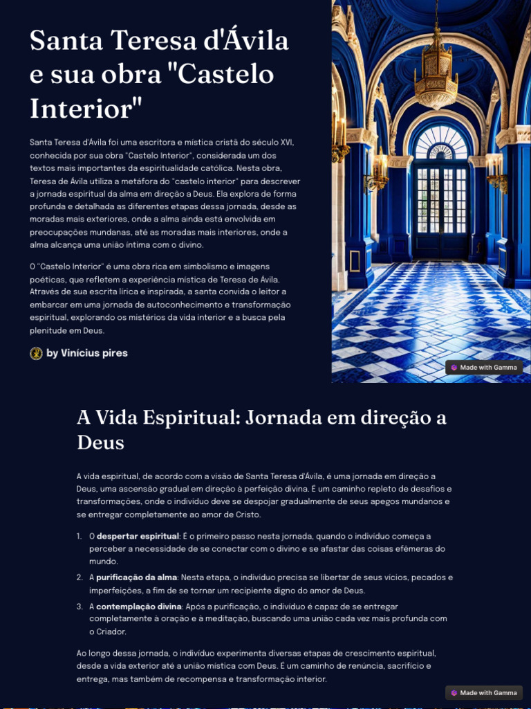 castelo interior | PDF | Oração | Teresa de Ávila