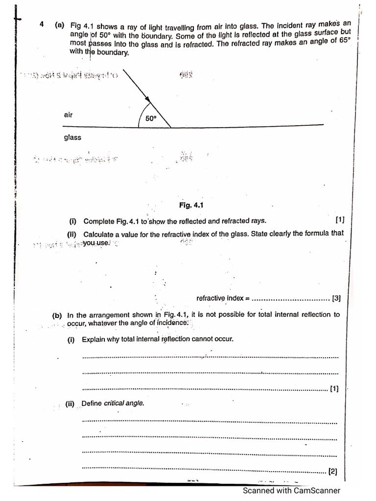 Refraction (TIR) - Worksheet 2 | PDF