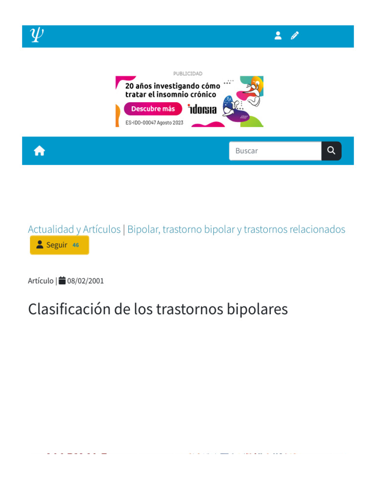 Clasificación de Los Trastornos Bipolares | PDF | Desorden bipolar | Manía