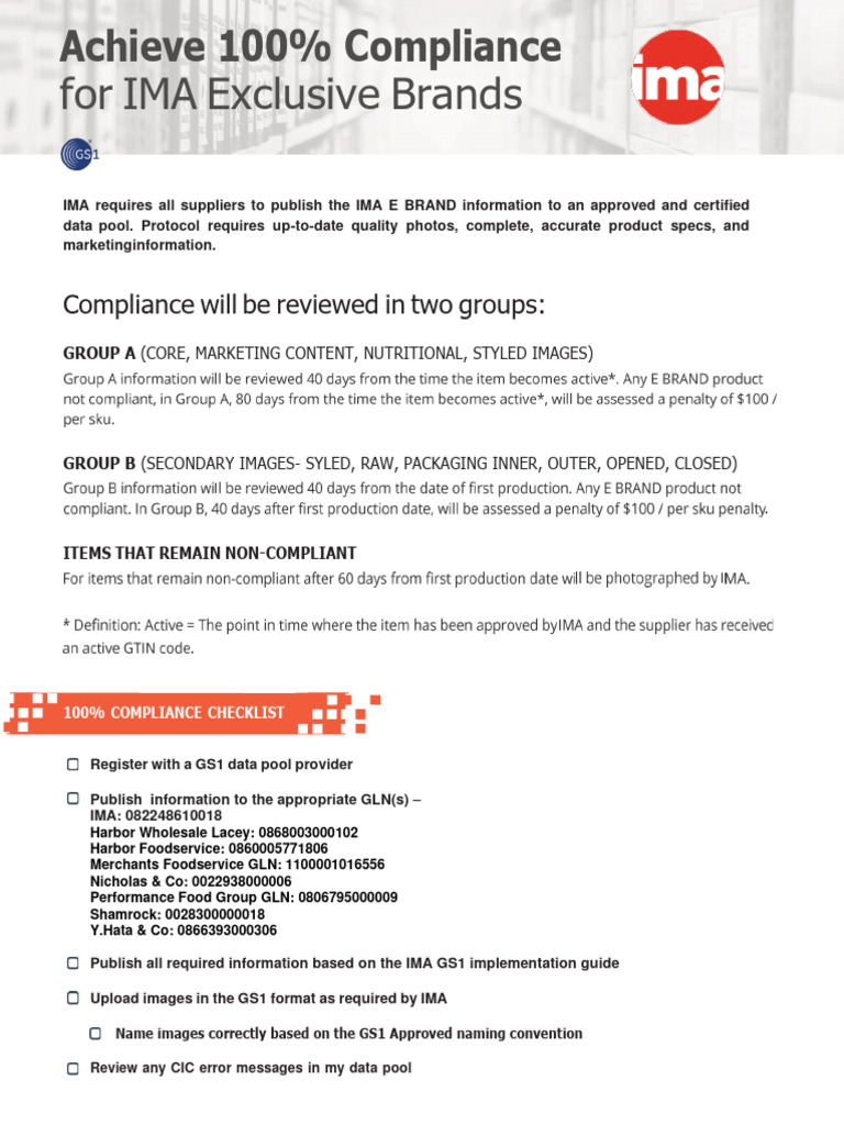 IMA GS1 Check List and Examples 2022 | PDF | Packaging And Labeling ...