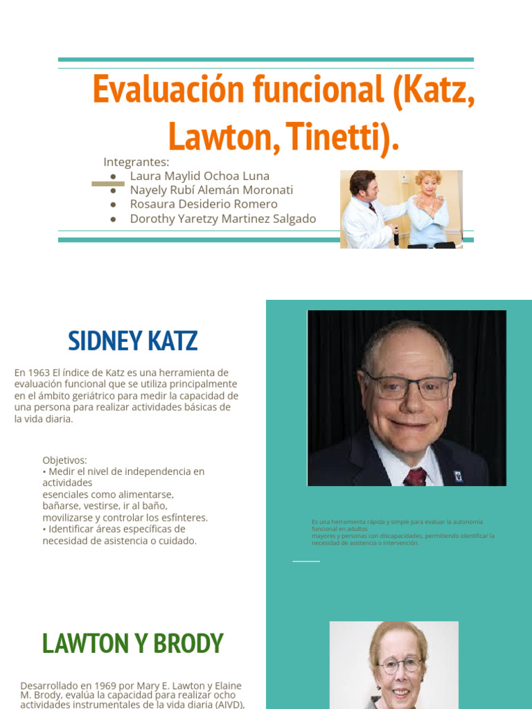Evaluación Funcional (Katz, Lawton, Tinetti) . | PDF | Evaluación