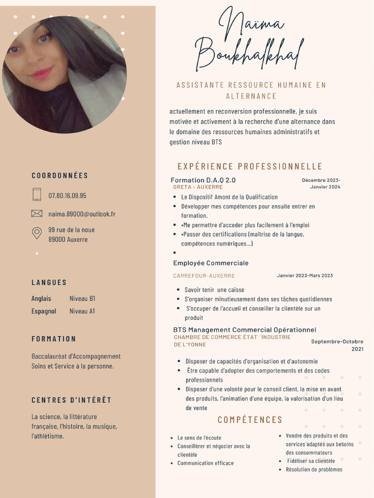 CV Alternance Ressources Humaines Bac+2 Alternance | PDF