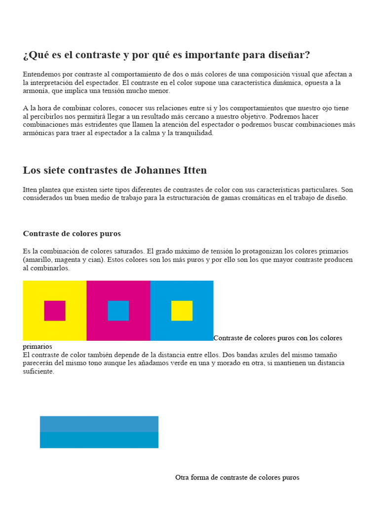 Qué es el contraste y por qué es importante para diseñar | PDF | Color ...