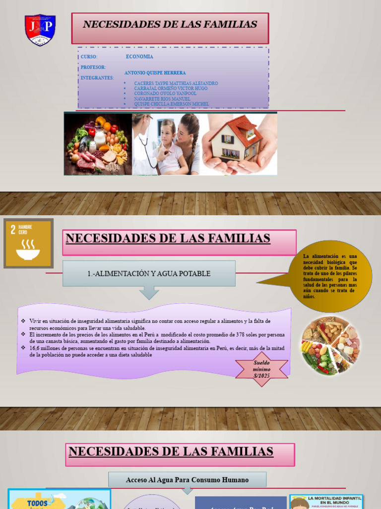 Necesidades de Las Familias | PDF | Agua | Perú