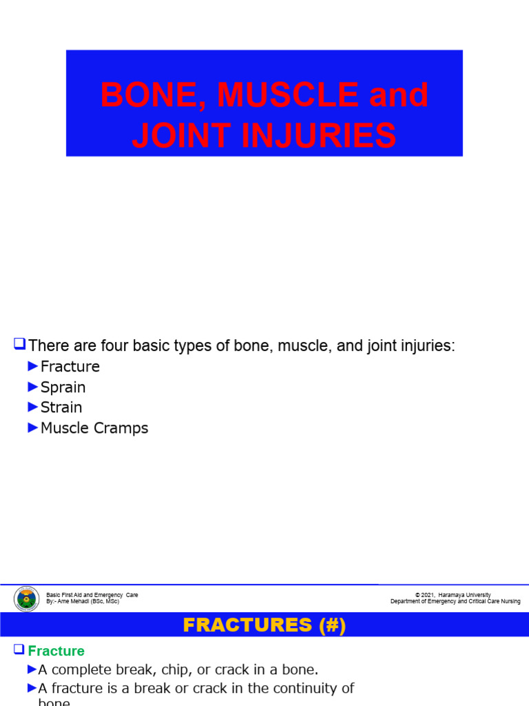 Bone, Muscle & Joint Injuries | PDF | Knee | Musculoskeletal System