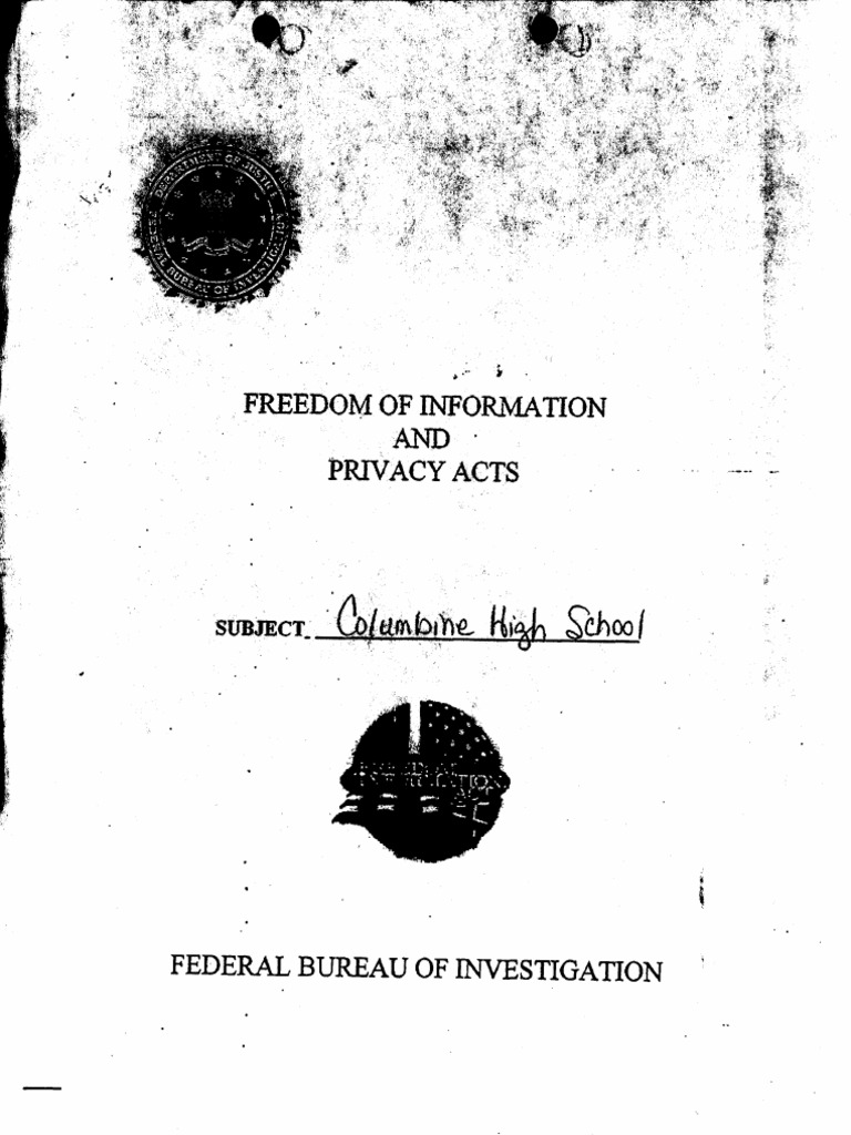 FBI Columbine Documents | PDF
