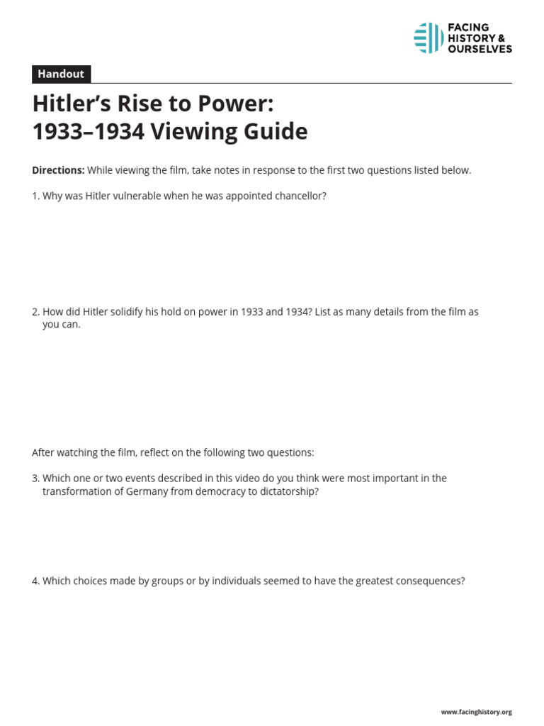 Hitler's Rise: 1933-1934 Guide | PDF | Politics | Social Science