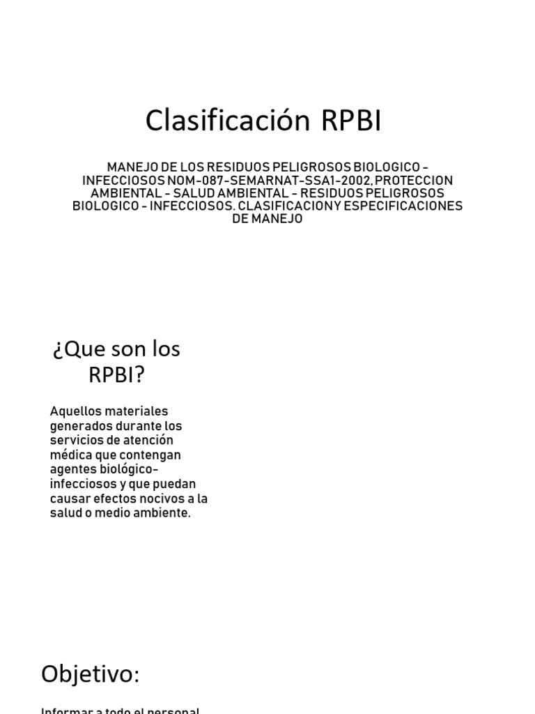 clasificacion RPBI | Descargar gratis PDF | Residuos | Sangre