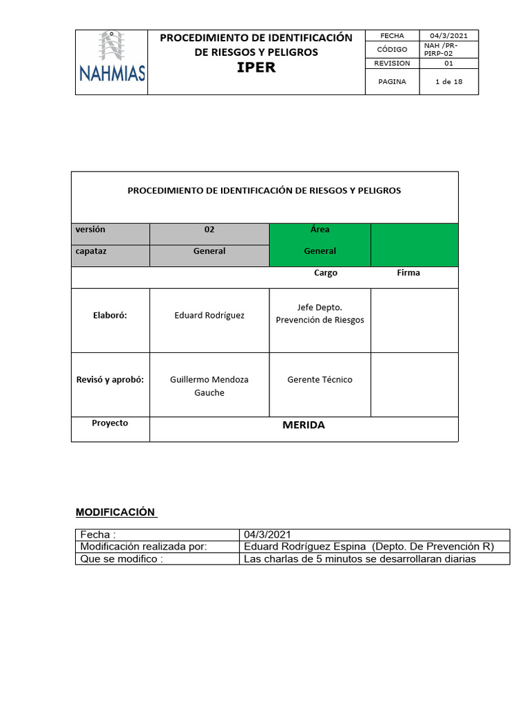 Procedimiento Iper Nahmias | PDF | Riesgo | Probabilidad