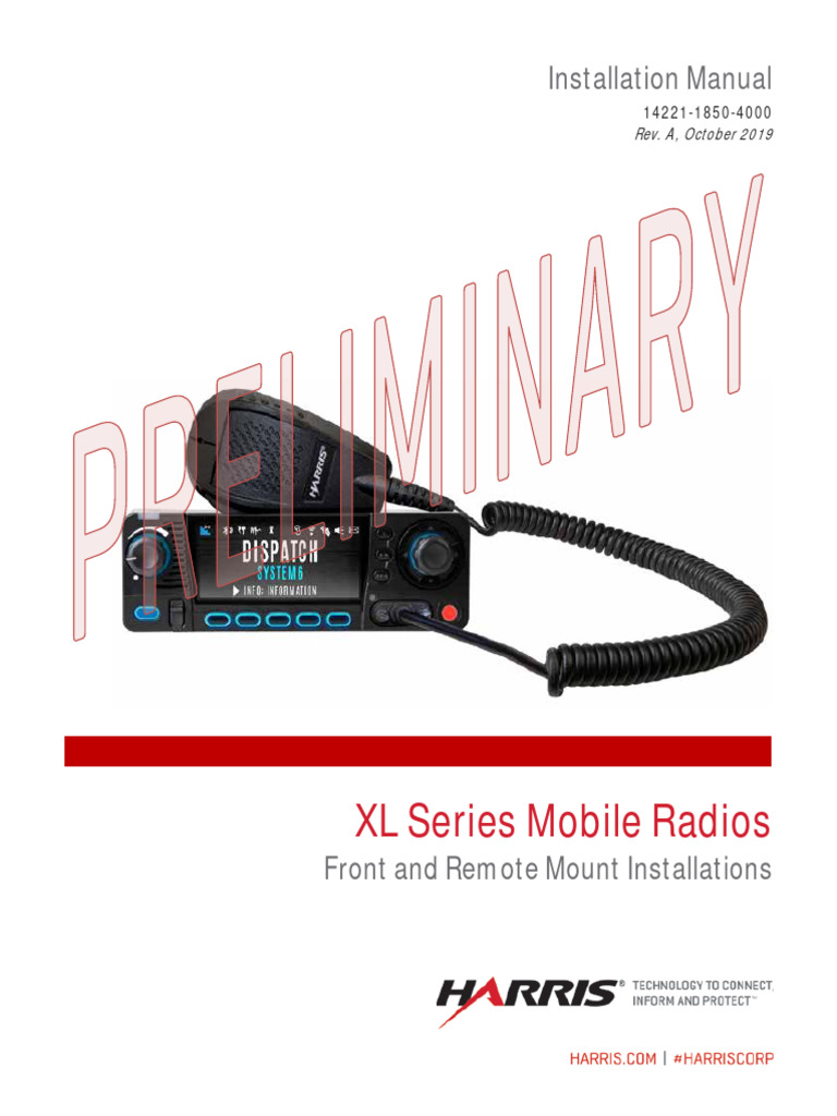 Manual Harris Xl185m | PDF | Radio | Airbag