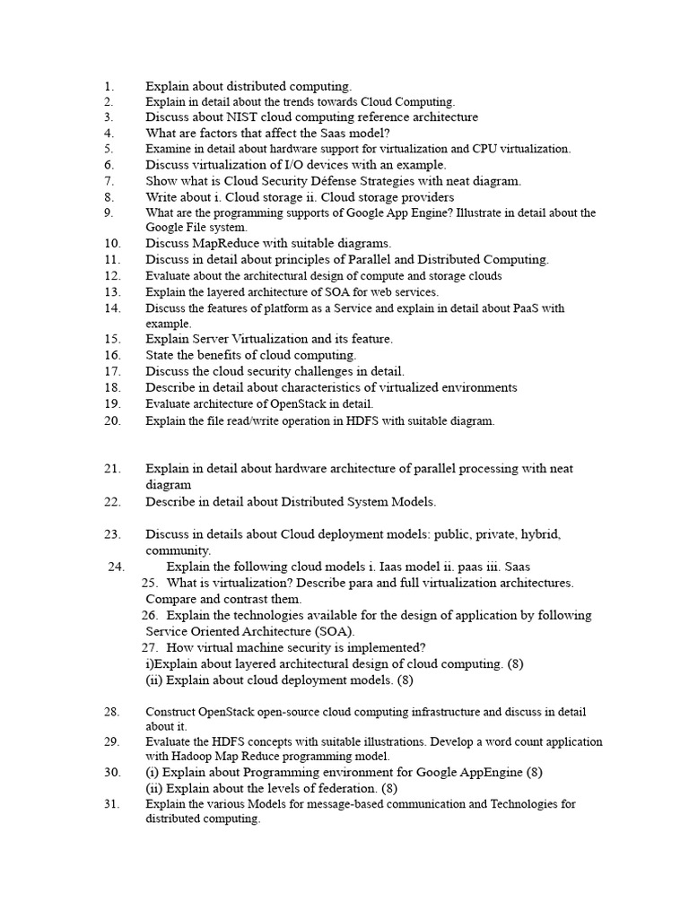 QB | PDF | Cloud Computing | Apache Hadoop