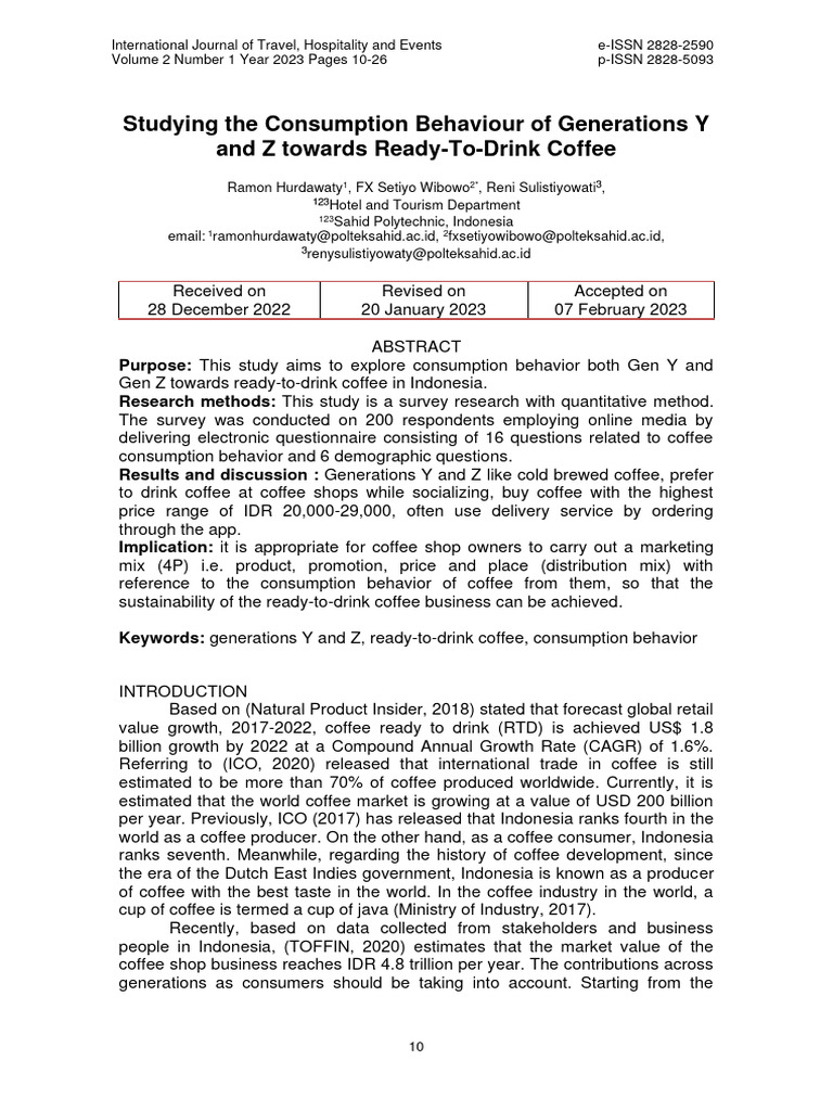 Gen Y and Z Coffee Consumption Trends | PDF | Consumer Behaviour | Coffee