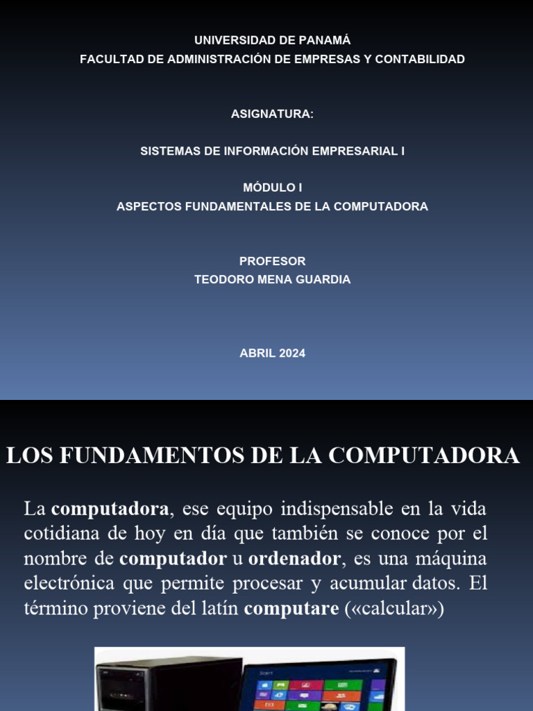 MODULO I Fundamentos de La Computacion | PDF | Hardware de la computadora | Disco flexible
