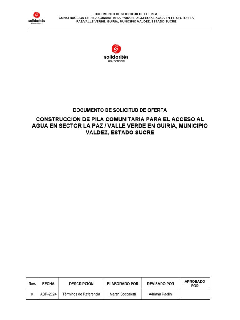 Documento de Solicitud de Oferta | Descargar gratis PDF | Contratista general