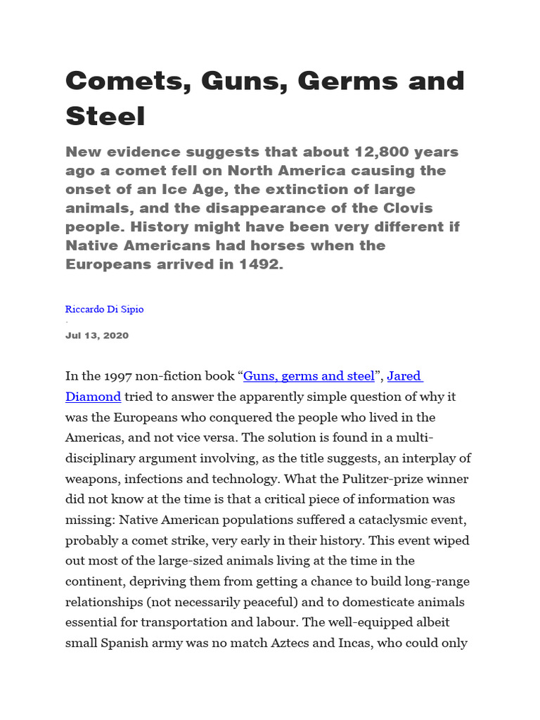 Comets, Guns, Germs and Steel | PDF | Earth Sciences