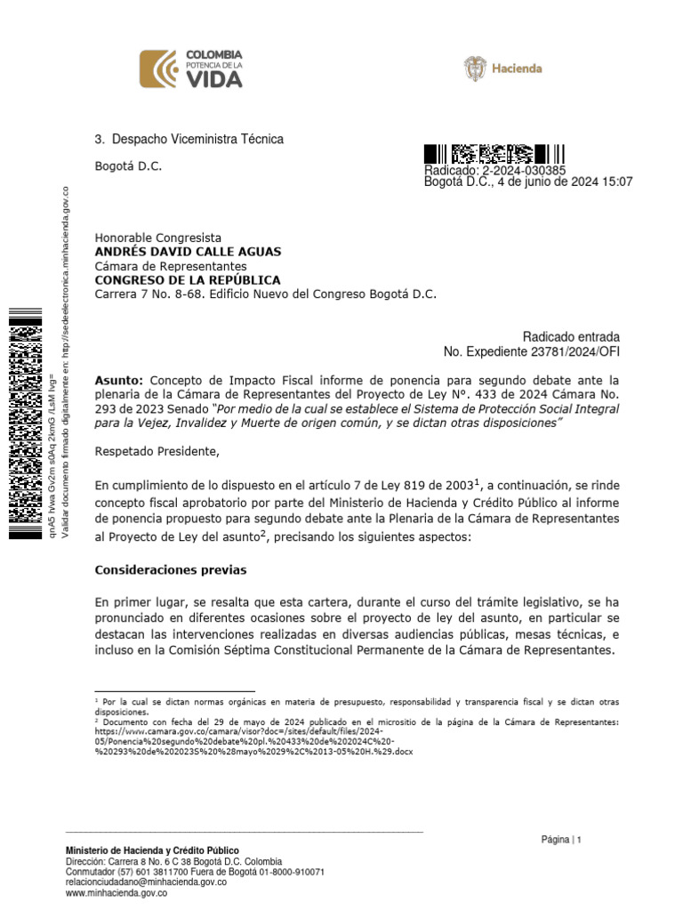 Concepto Fiscal - Pensional | PDF | Pensión | Bogotá