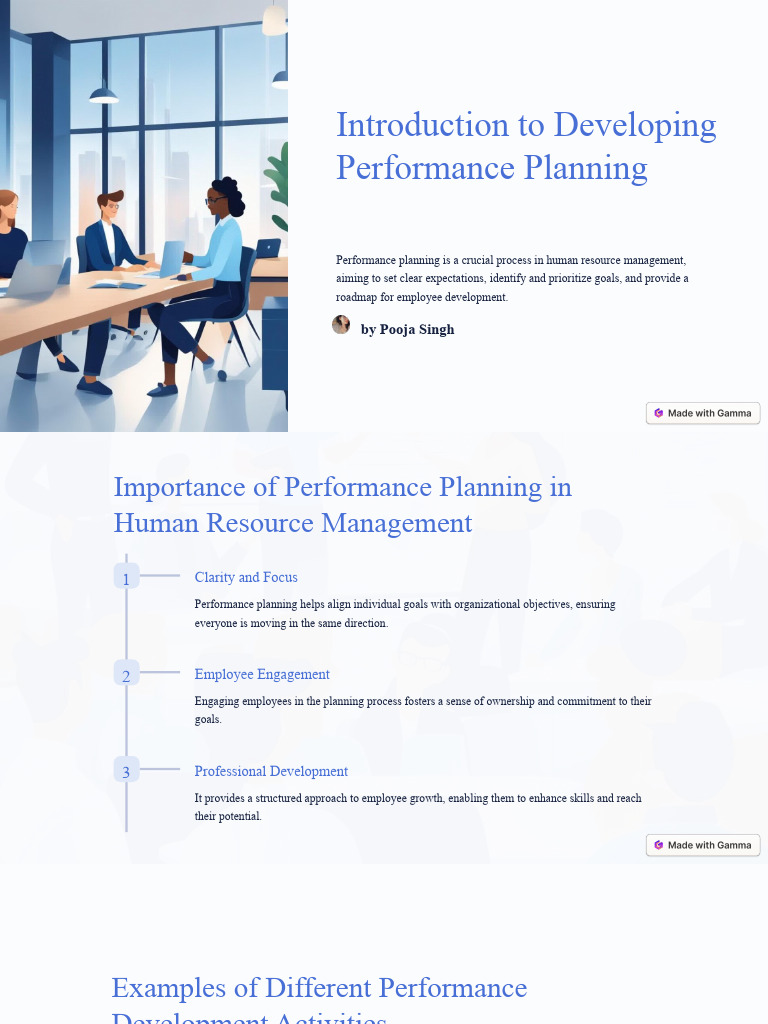 Introduction to Developing Performance Planning | PDF | Goal | Mentorship