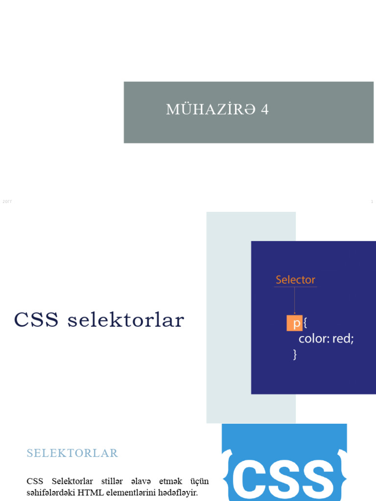 CSS Selektorlar-Muhazire 4 | PDF