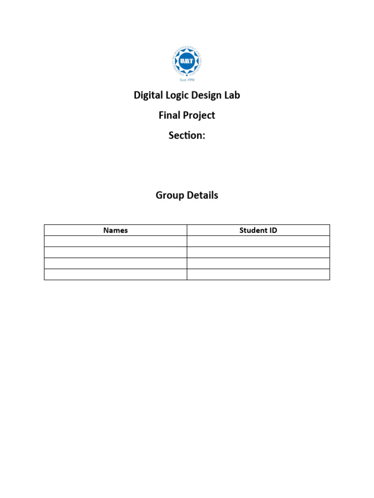Digital Logic Design Lab Project Report | PDF | Cursor (User Interface ...