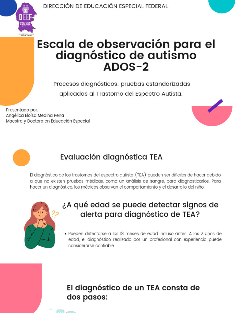 Diagnóstico de Autismo: Escala ADOS-2 | PDF | Espectro autista ...