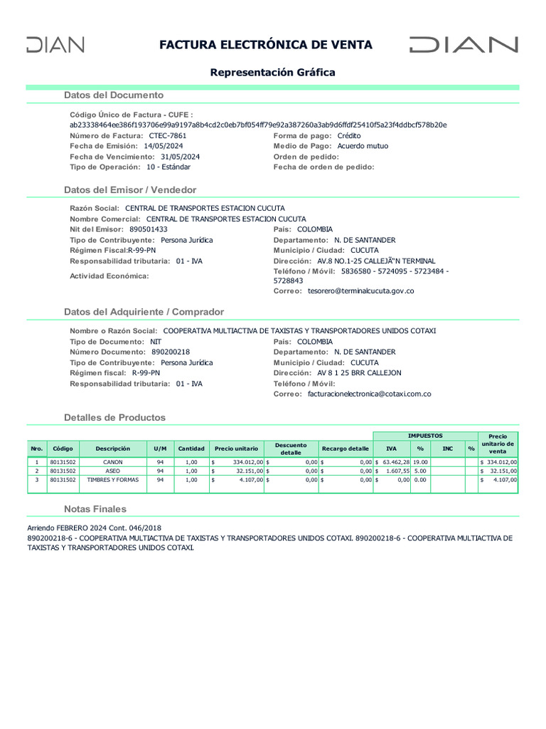Ctec 7861 | PDF | Factura | Pagos