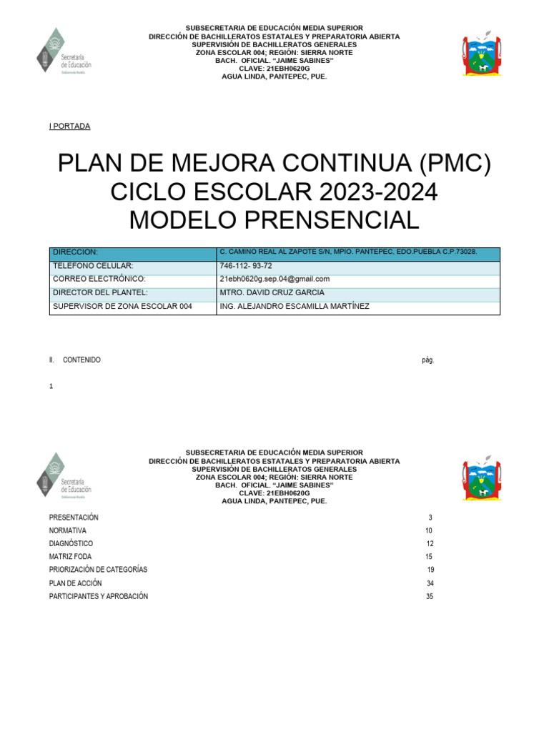PMC Modificado JDG | PDF | Maestros | Educación Secundaria
