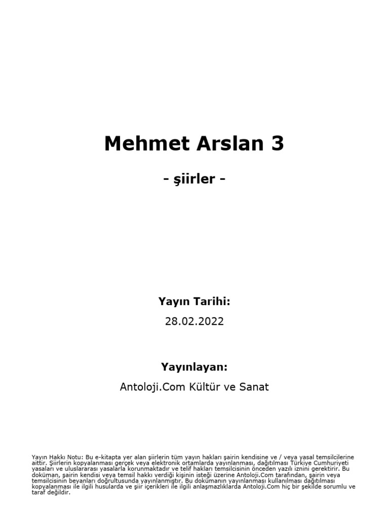 ŞİİRLER - Mehmet - Arslan | PDF