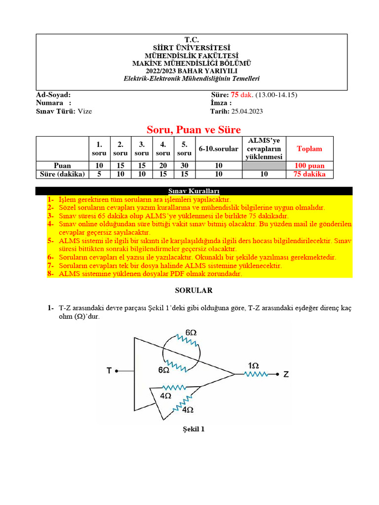 Eemt Vize Sorular 2023 | PDF