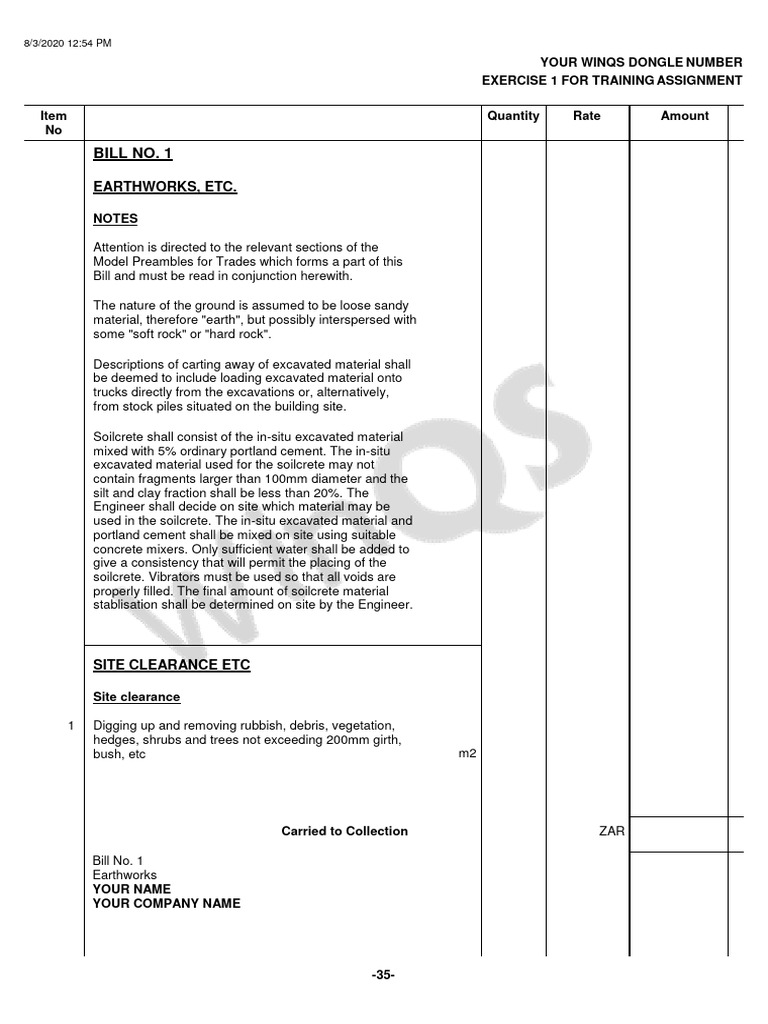 2-WinQS Assignment Annex A - BoQ | PDF | Concrete | Masonry