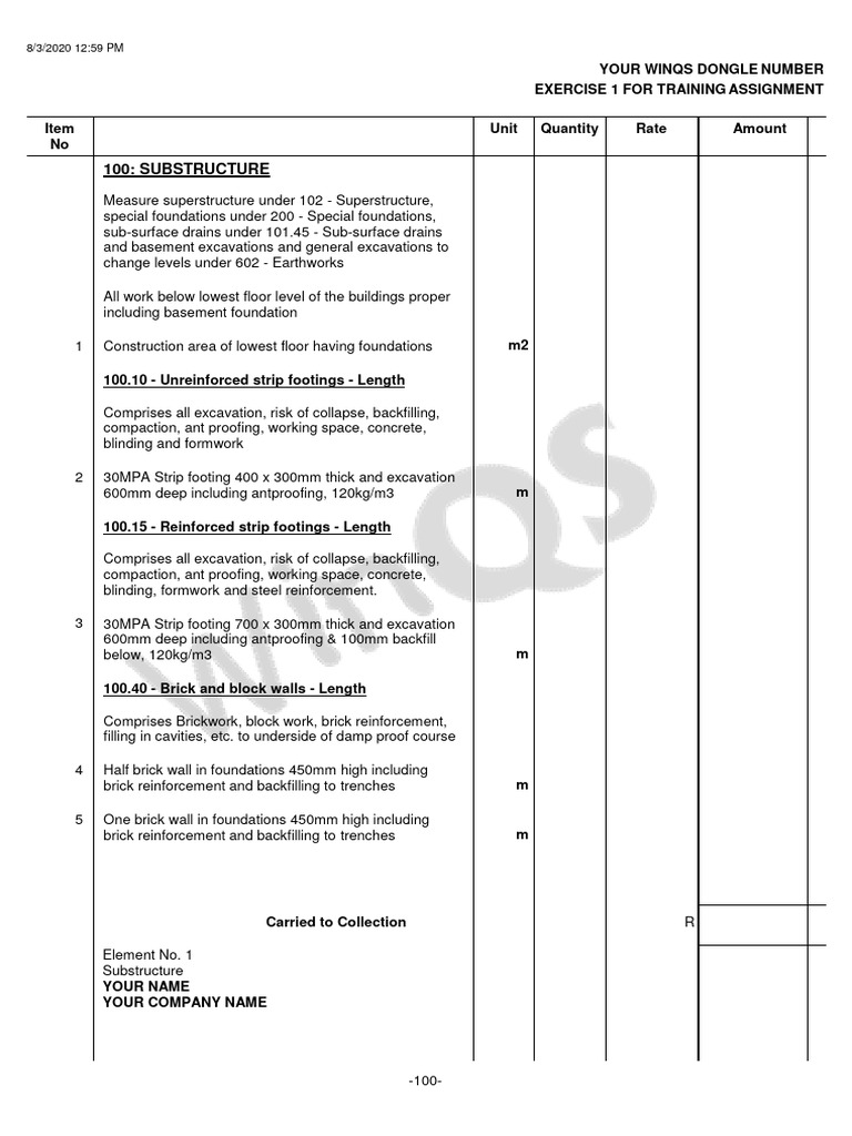 2-WinQS Assignment Annex A - BoE | PDF | Flooring | Basement