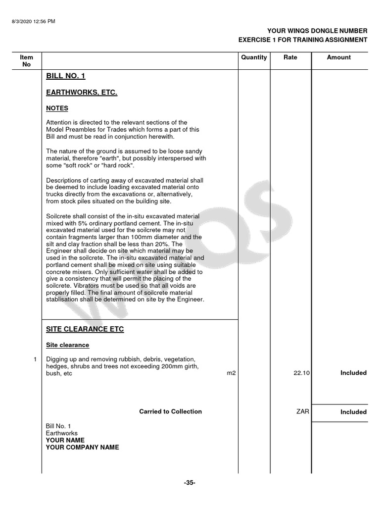 2-WinQS Assignment Annex B | PDF | Concrete | Brick