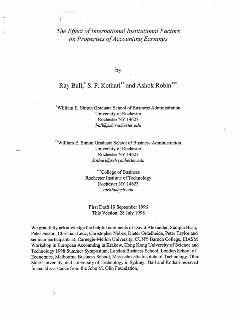 Ball Kothari Robin AcctgEarnings | PDF