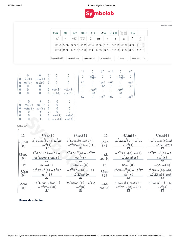 Linear Algebra Calculator (3) | PDF