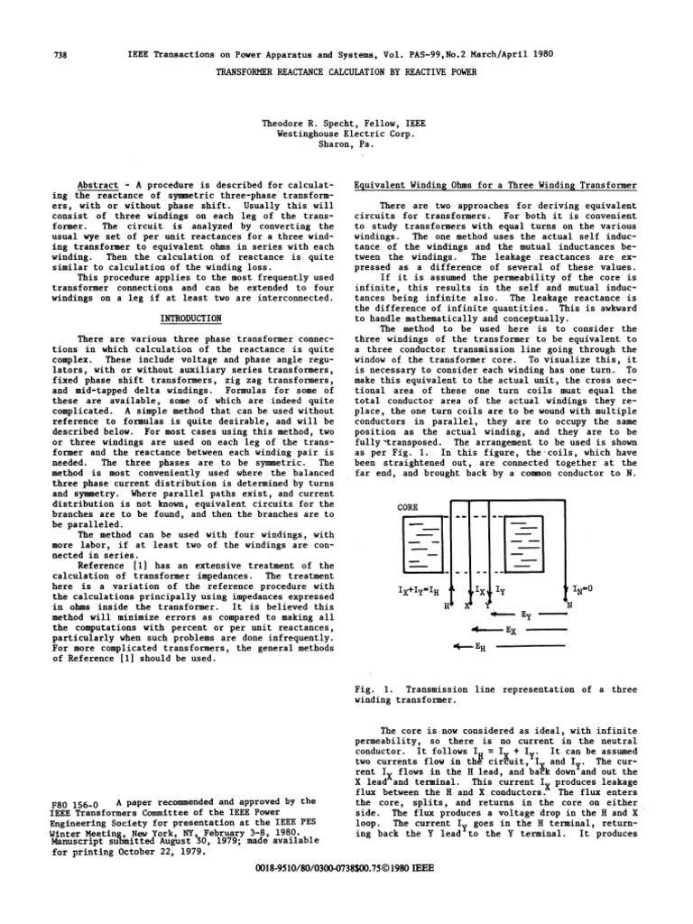 Transformer Reactance Calculation Method | PDF | Transformer ...