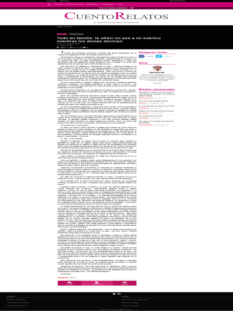 WWW Cuentorelatos Com Relato 11785 Todo en Familia Le Ofreci Mi Ano A Mi Sobrino Mientras Los ...