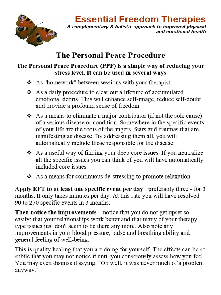 Personal Peace Procedure 7- A5 | PDF | Emotions | Anger