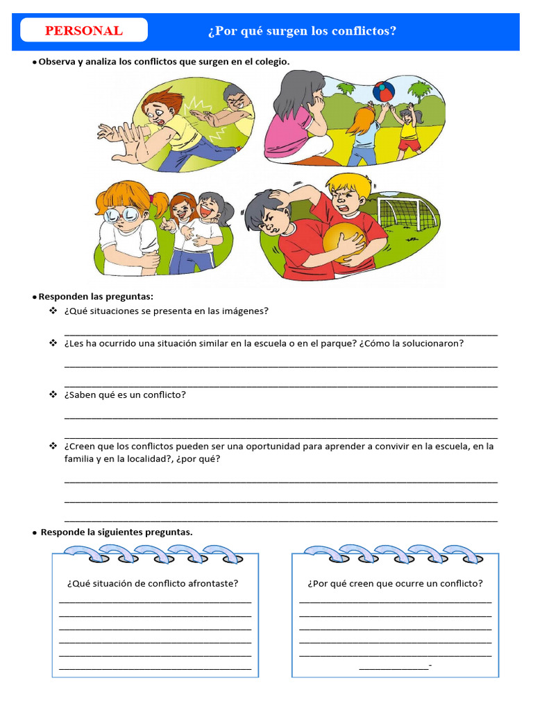 D1 A2 FICHA PS. ¿Por Qué Surgen Los Conflictos | PDF
