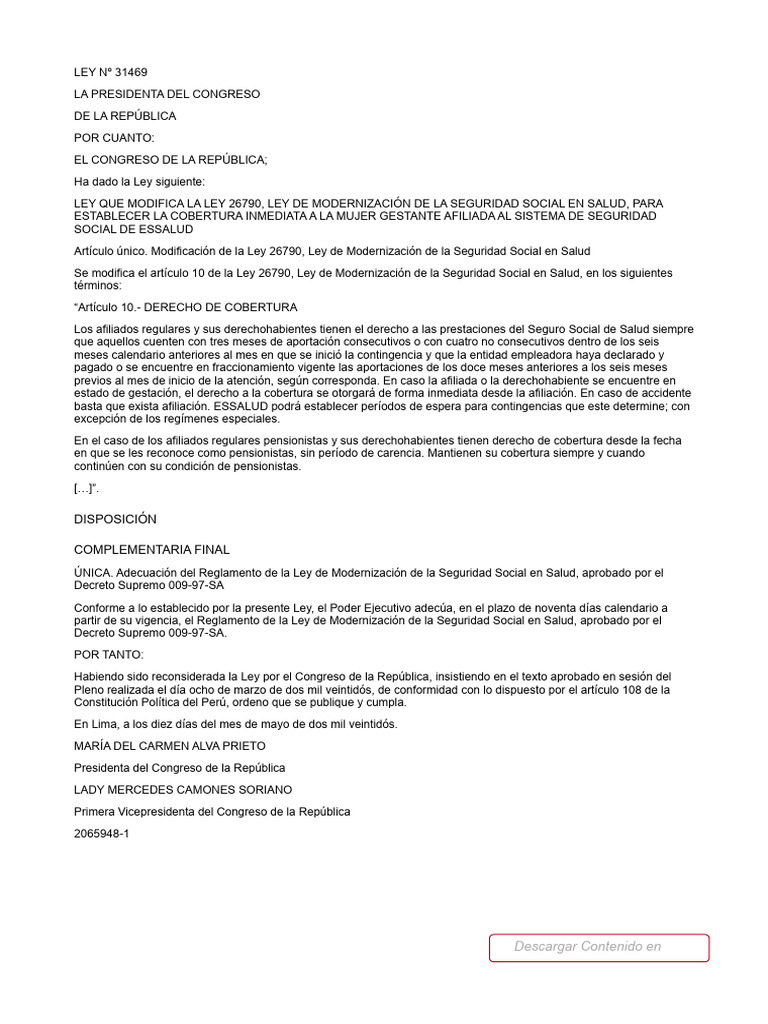 Disposición Complementaria Final: Descargar Contenido en | PDF | Bienestar | Justicia