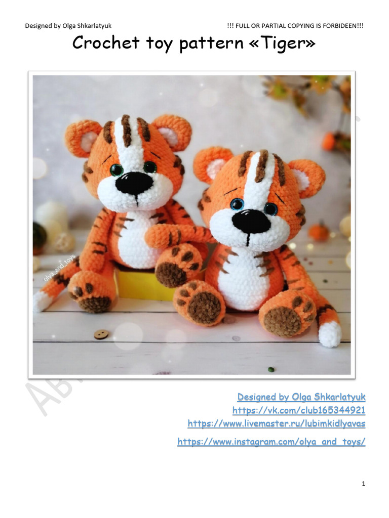 Crochettoypattern Tiger | PDF | Crochet | Embroidery