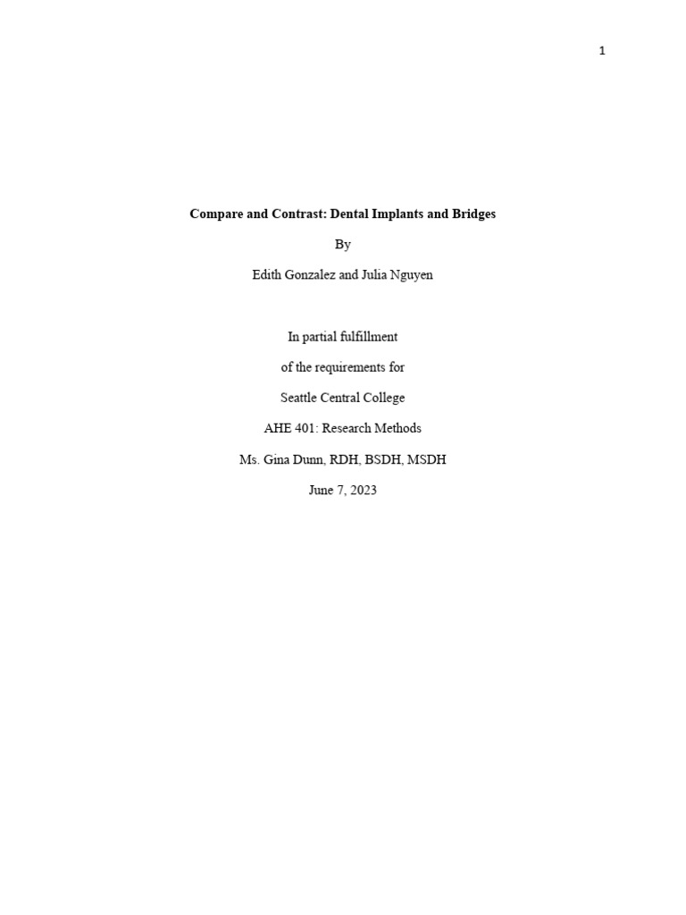Implants Vs Bridges Egjn | PDF | Dental Implant | Dentistry